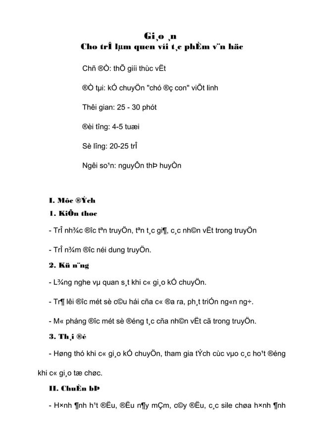 Giao an cho tre lam quen voi tac pham van hoc | PDF