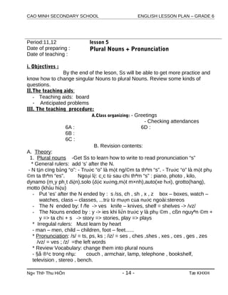 Giao an day them 6(hien) | DOC | Homework and Study | Education