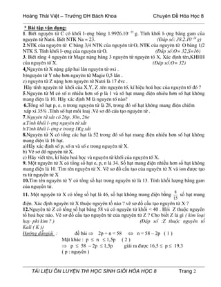 CHUYÊN ĐỀ ÔN THI HỌC SINH GIỎI HÓA HỌC 8 - NĂM 2017 HAY NHẤT | PDF