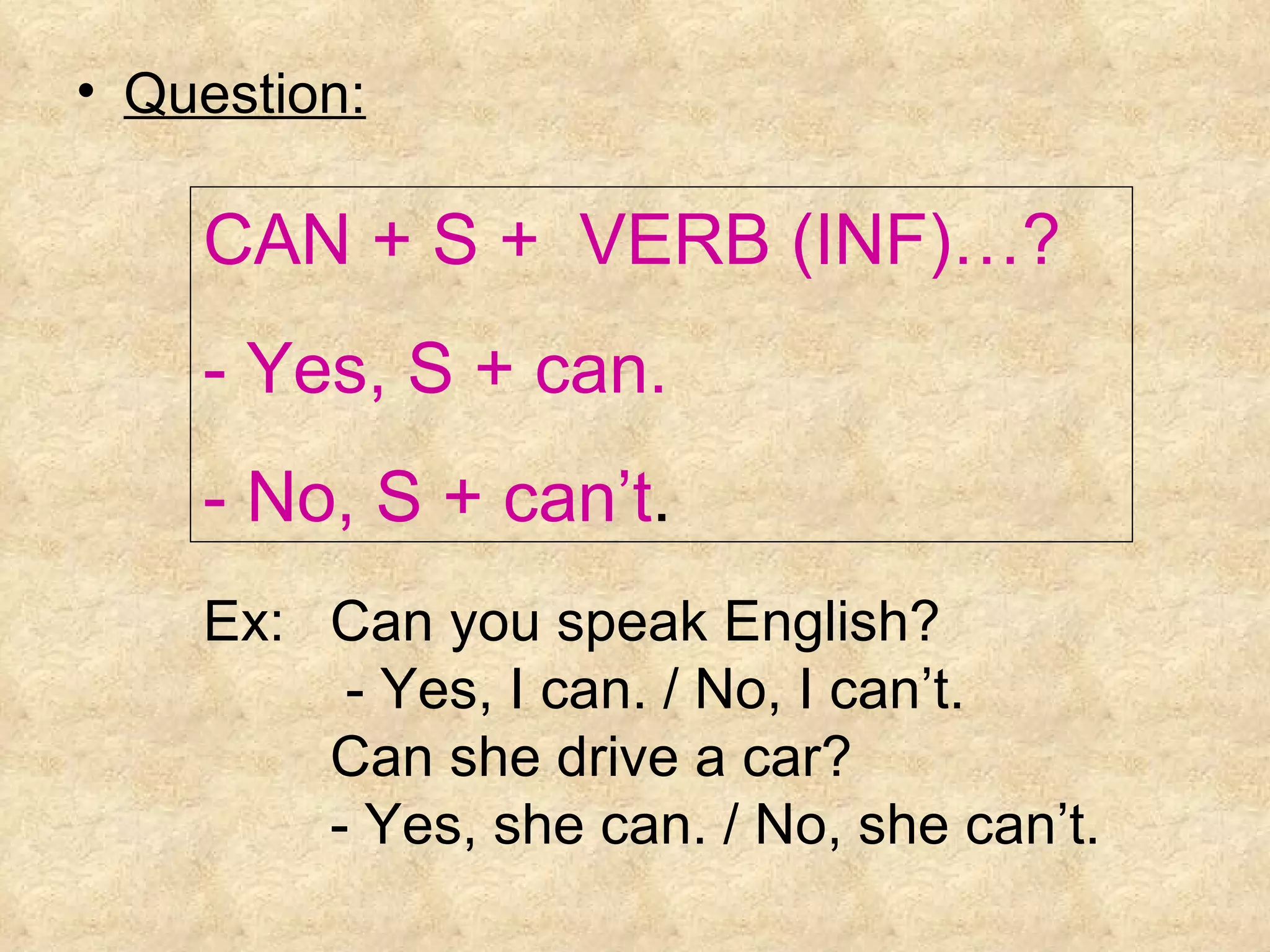 Unit 6 : Can you speak English? | PPT