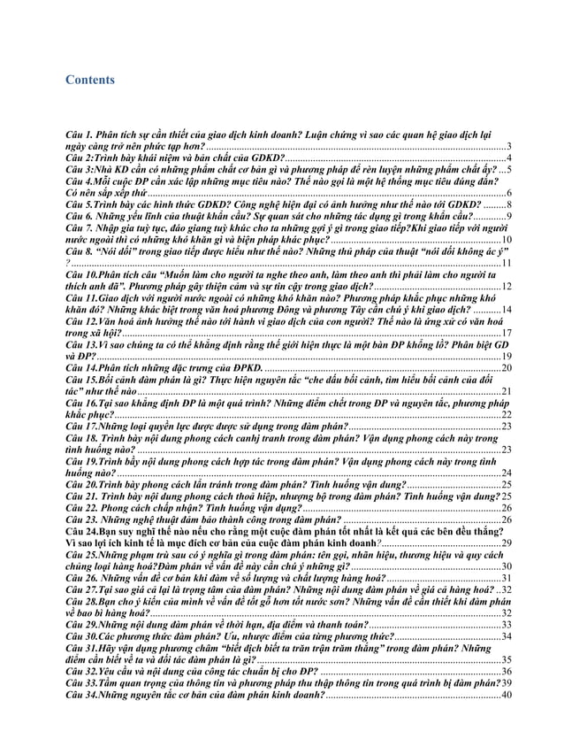 Giao dich dam phan va kd dap an de cuong | PDF