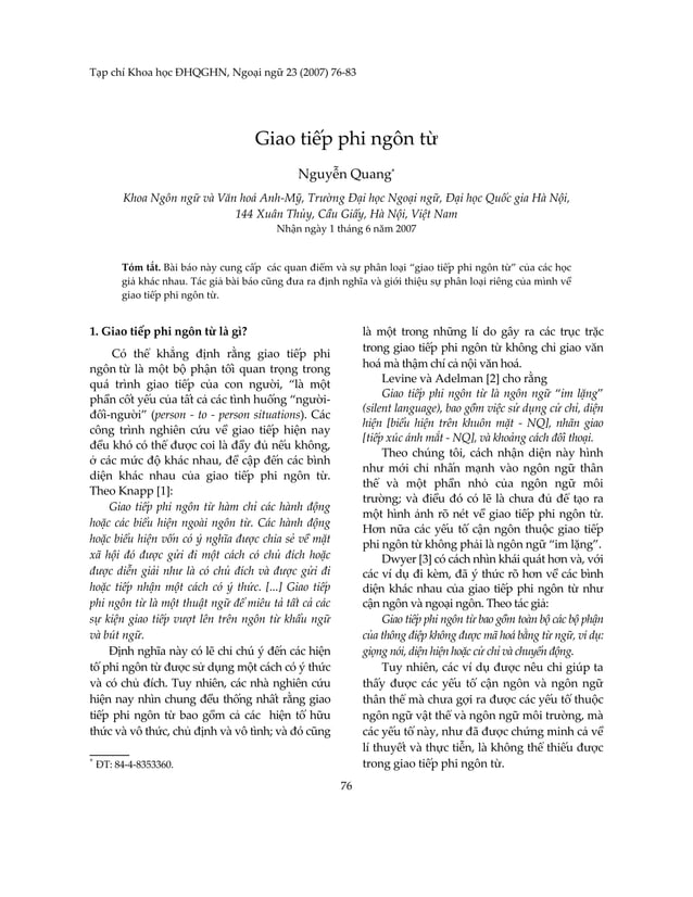 Giao tiep phi ngon ngu | PDF