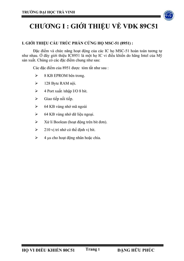 [Giao trinh] vi dieu-khien_8051 - dh tra vinh | PDF