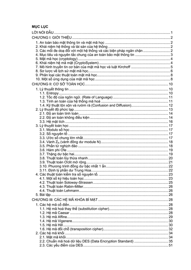 Giao trinh an toan bao mat thong tin | PDF