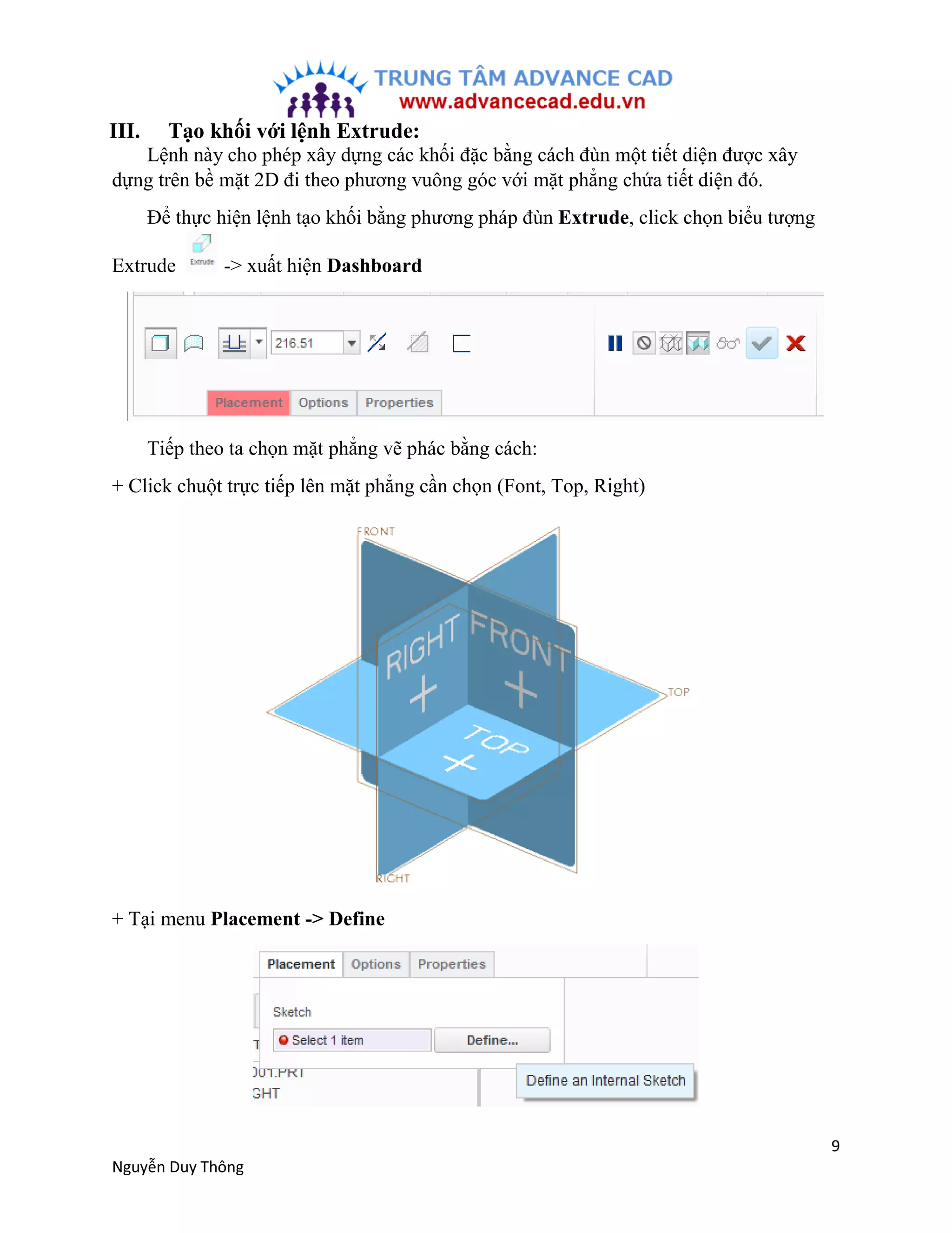 Giáo trình tự học Creo Parametric cơ bản Demo | PDF