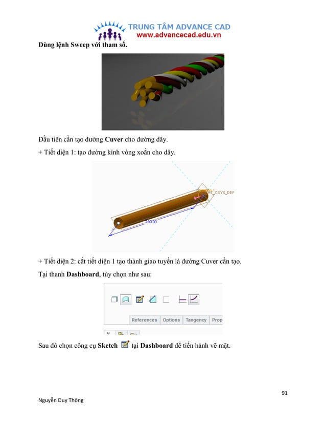 Giáo trình tự học Creo Parametric cơ bản Demo | PDF