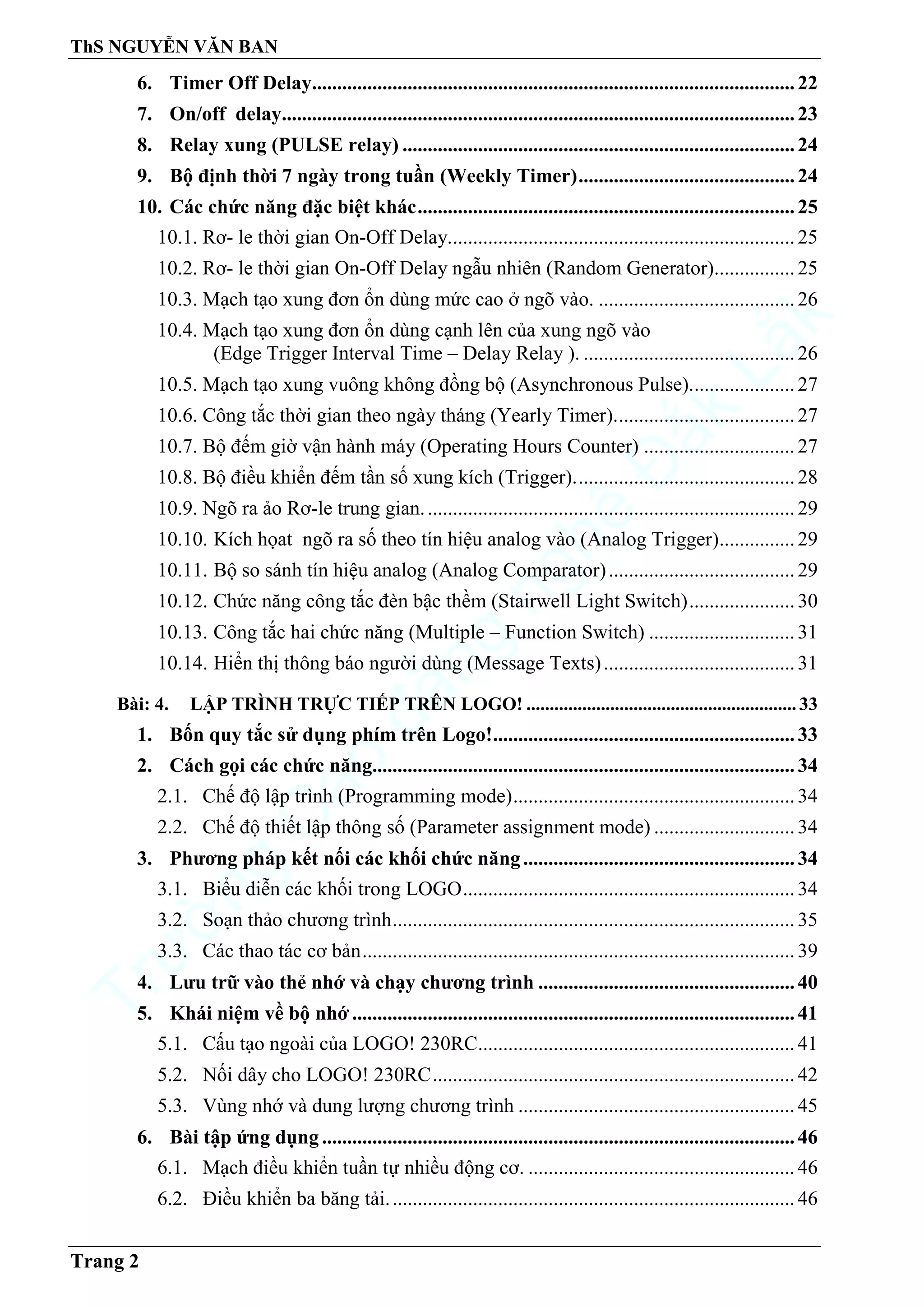 Giáo trình điều khiển lập trình cỡ nhỏ - LOGO! | PDF