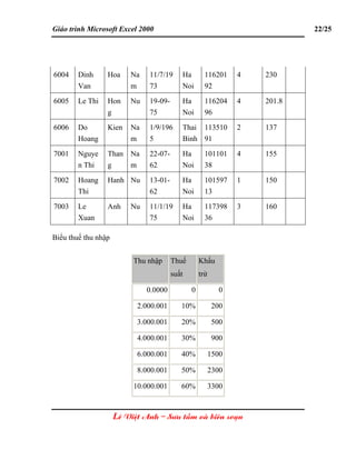 Giao trinh excel_2000_bai_4_3841 | PDF