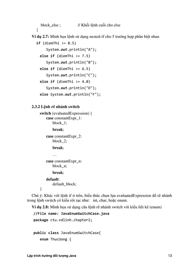 Lap Trinh Hdt Java Object Oriented Programming In Java Pdf
