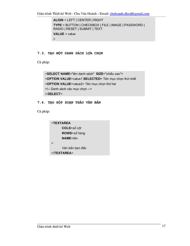 Giao trinh html | PDF