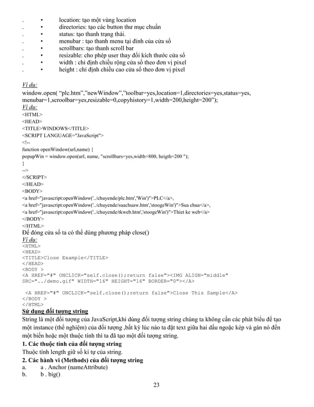 Giao trinh java script | PDF