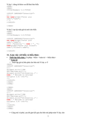 Giao trinh java script | PDF