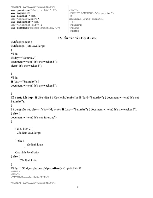 Giao trinh java script | PDF