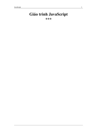 Giao trinh java_script (1) | PDF