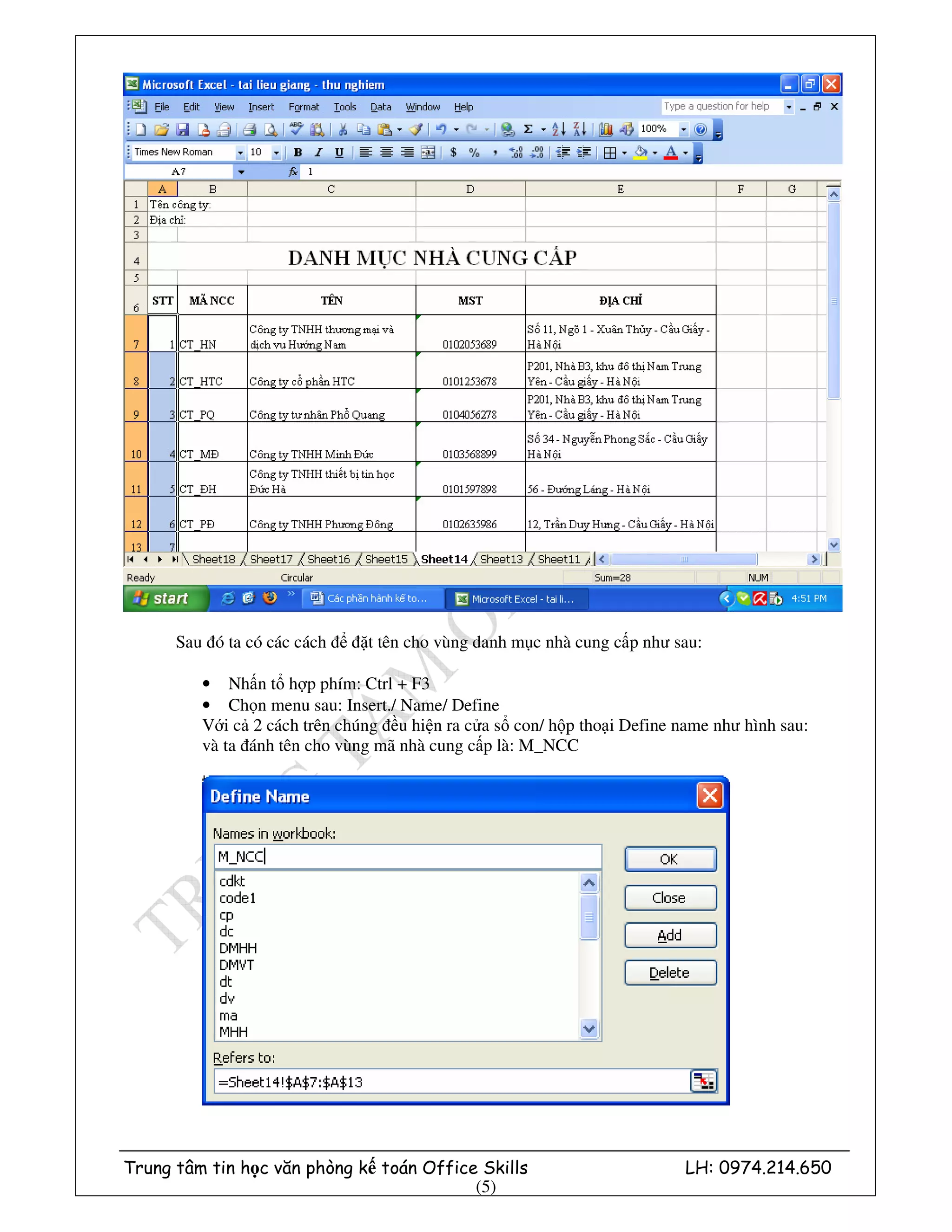 Giao trinh ke toan excel co ban | PDF