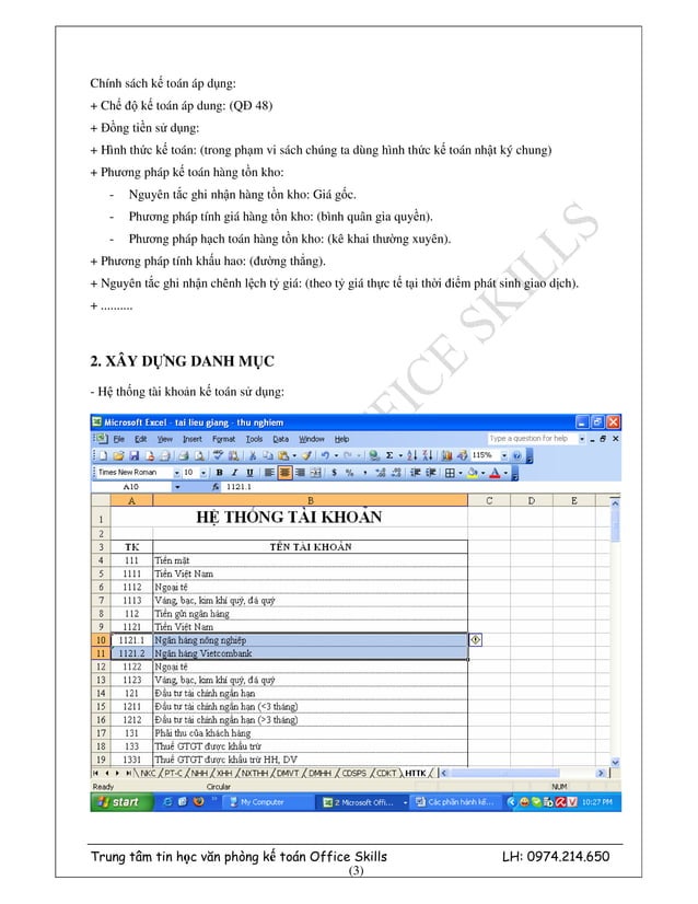 Giao trinh ke toan excel co ban | PDF