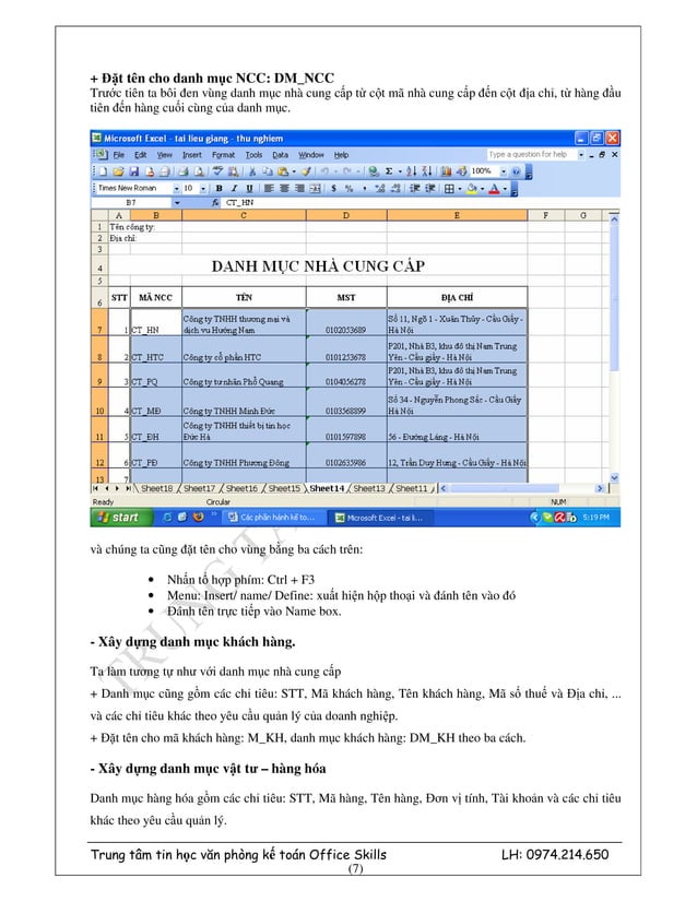 Giao trinh ke toan excel co ban | PDF