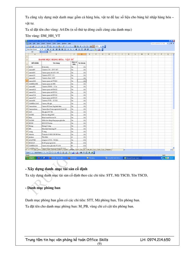 Giao trinh ke toan excel co ban | PDF