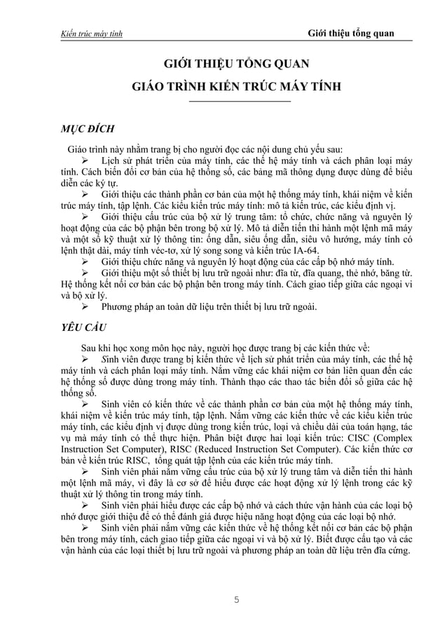 Giao trinh kien truc may tinh | PDF