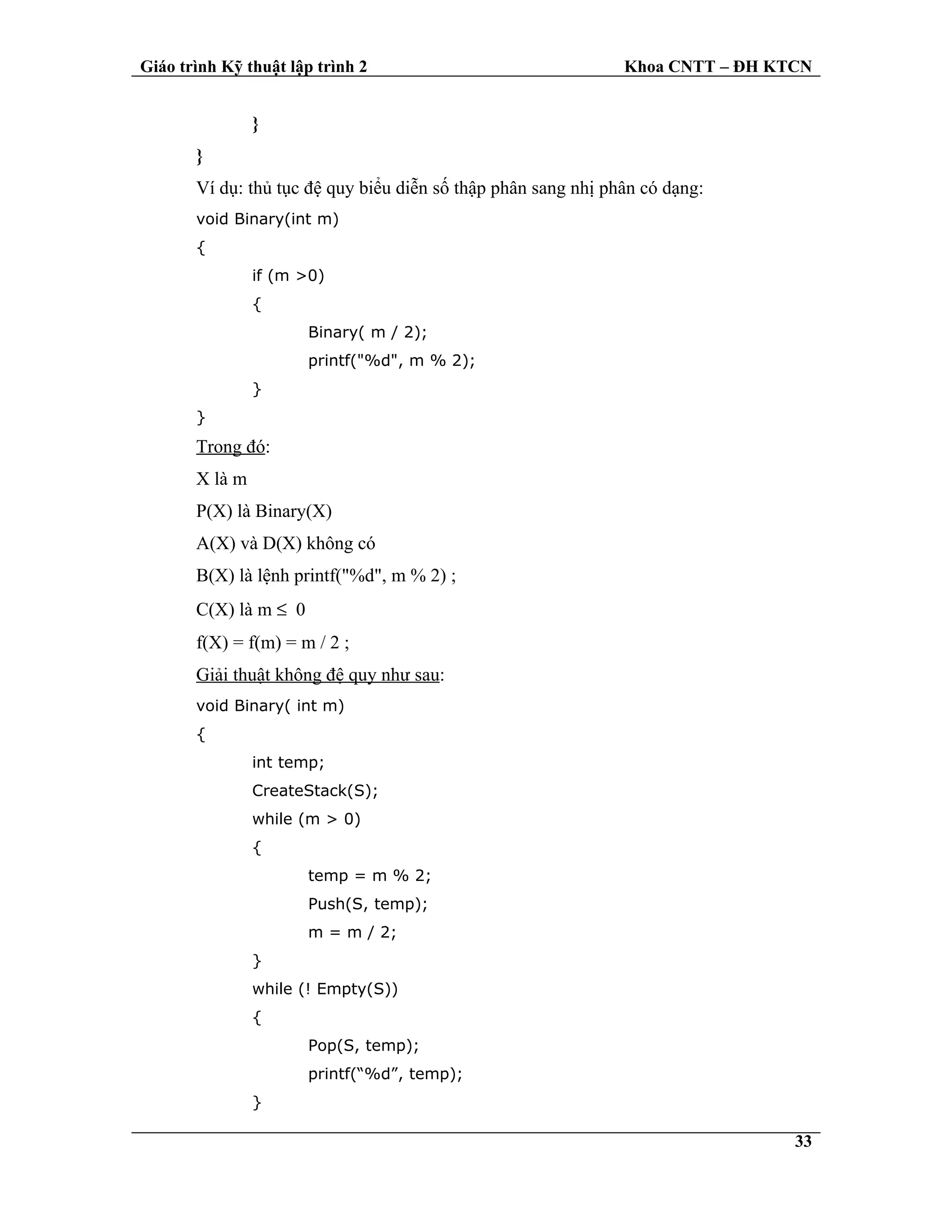 Giao trinh ky thuat lap trinh 2 | PDF