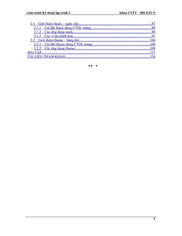 Giao trinh ky thuat lap trinh 2 | PDF