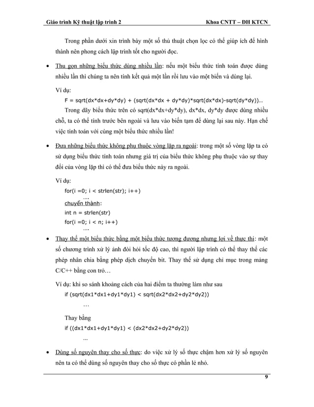 Giao trinh ky thuat lap trinh 2 | PDF