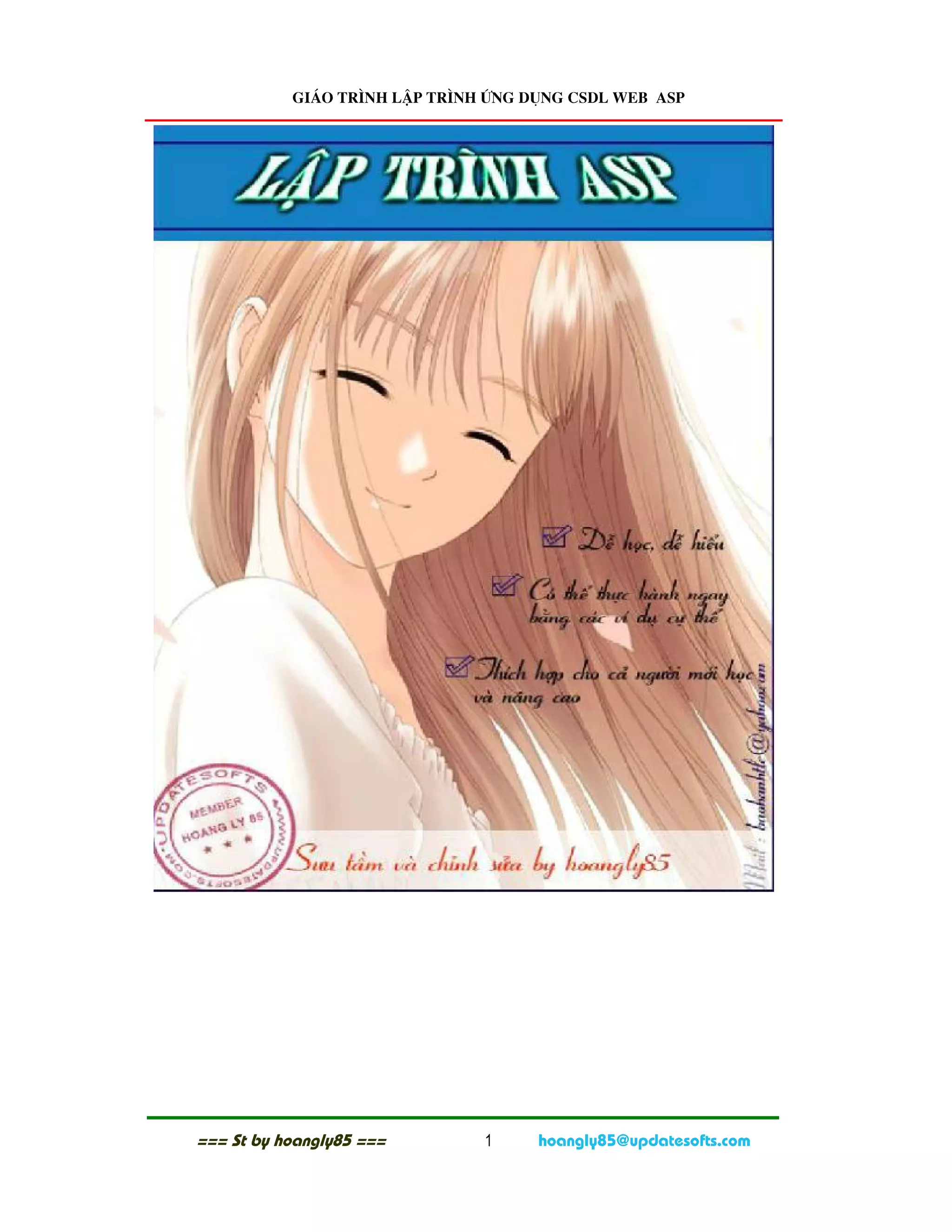 Giao trinh lap trinh ung dung csdl web asp p1 | PDF