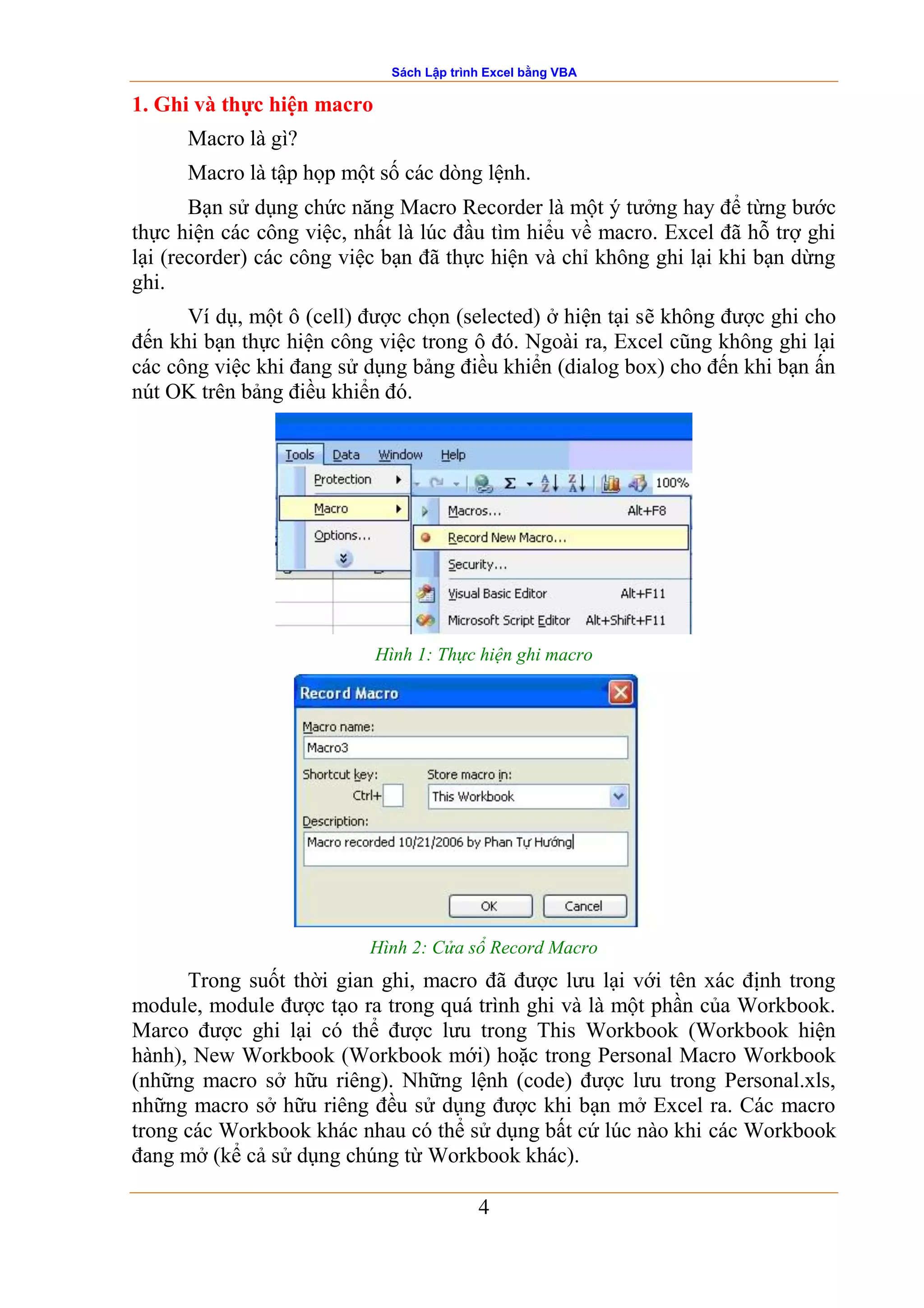 Giaotrinhlaptrinhvisualbasicchoexcel 130802043314-phpapp01 | PDF