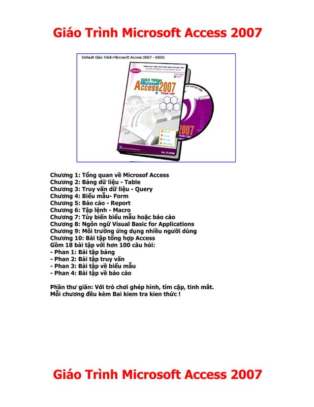 Giao trinh microsoft eccess 2007[bookbooming.com] | PDF