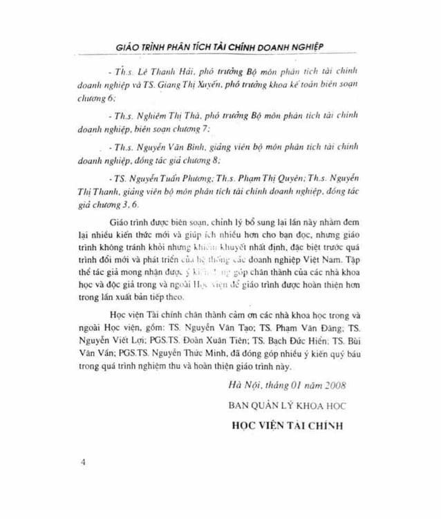 Giao trinh phan tich tai chinh doanh nghiep 1 | PDF