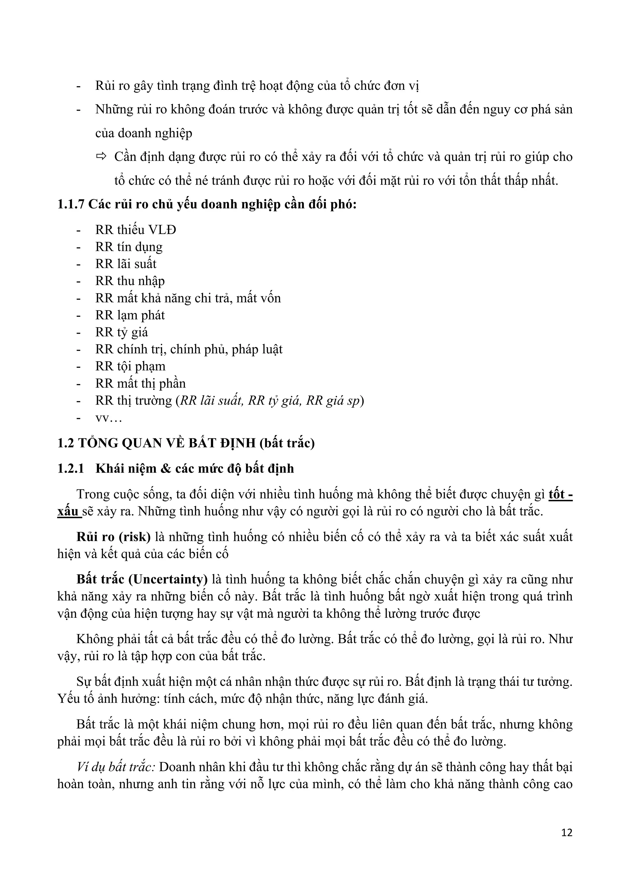 Giáo trình QUẢN TRỊ RỦI RO CHUYÊN NGÀNH QTKD | PDF