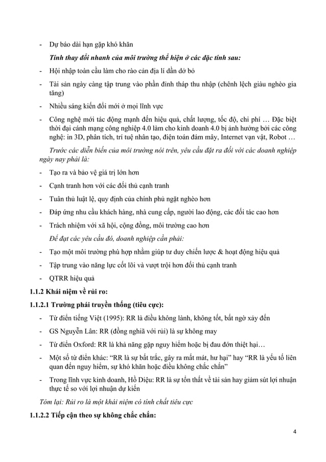 Giáo trình QUẢN TRỊ RỦI RO CHUYÊN NGÀNH QTKD | PDF