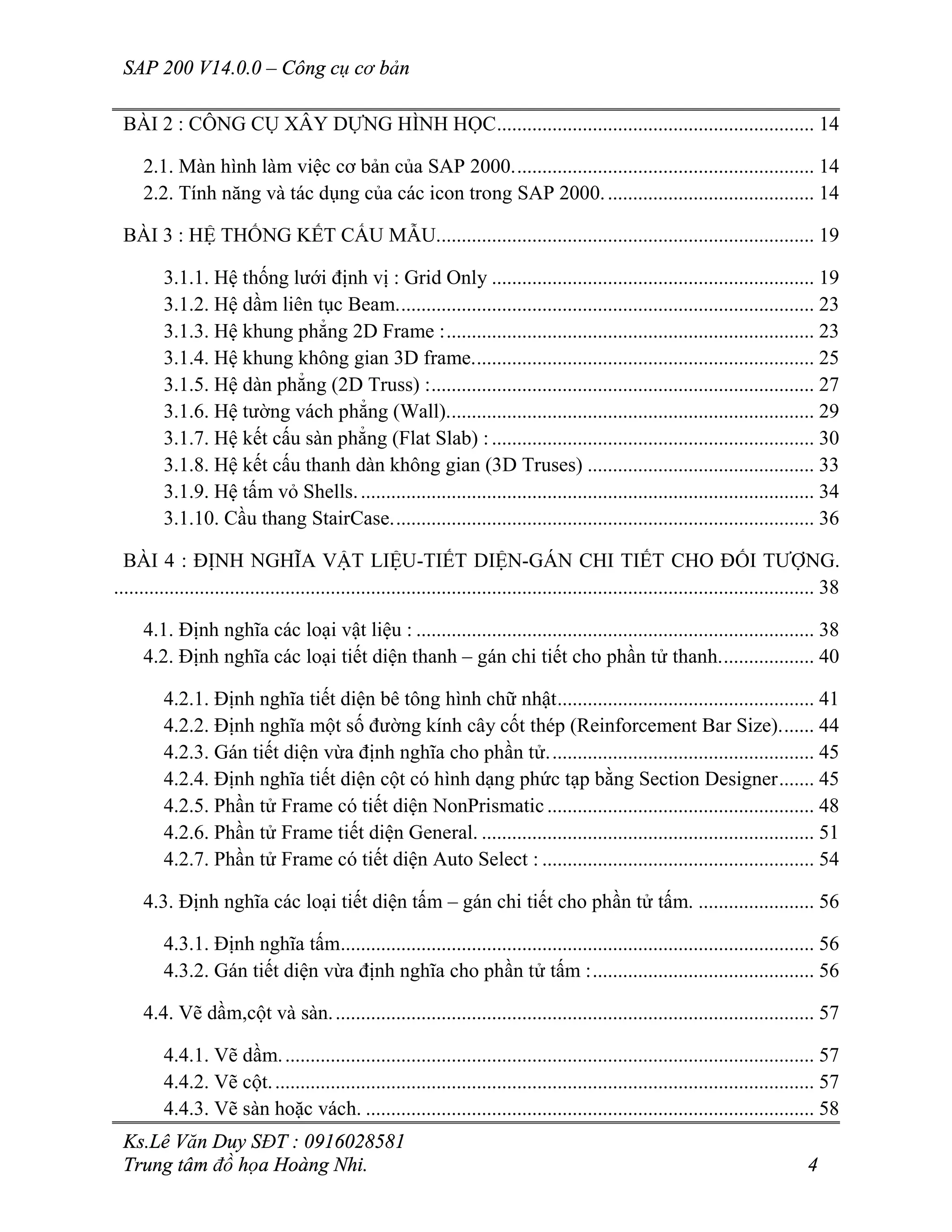 Giao trinh sap 2000 v14 | PDF