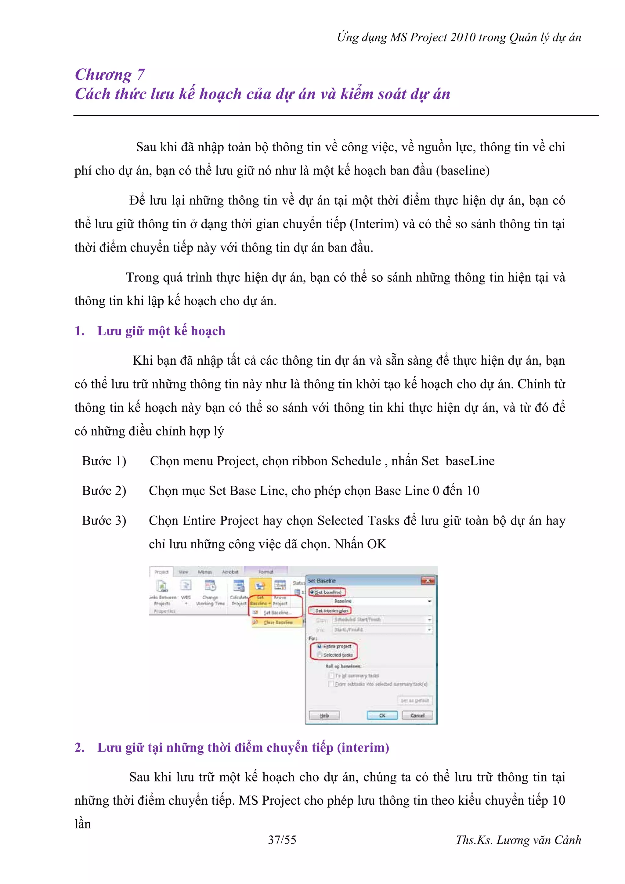 Giao trinh su dung MS PM 2010 | PDF