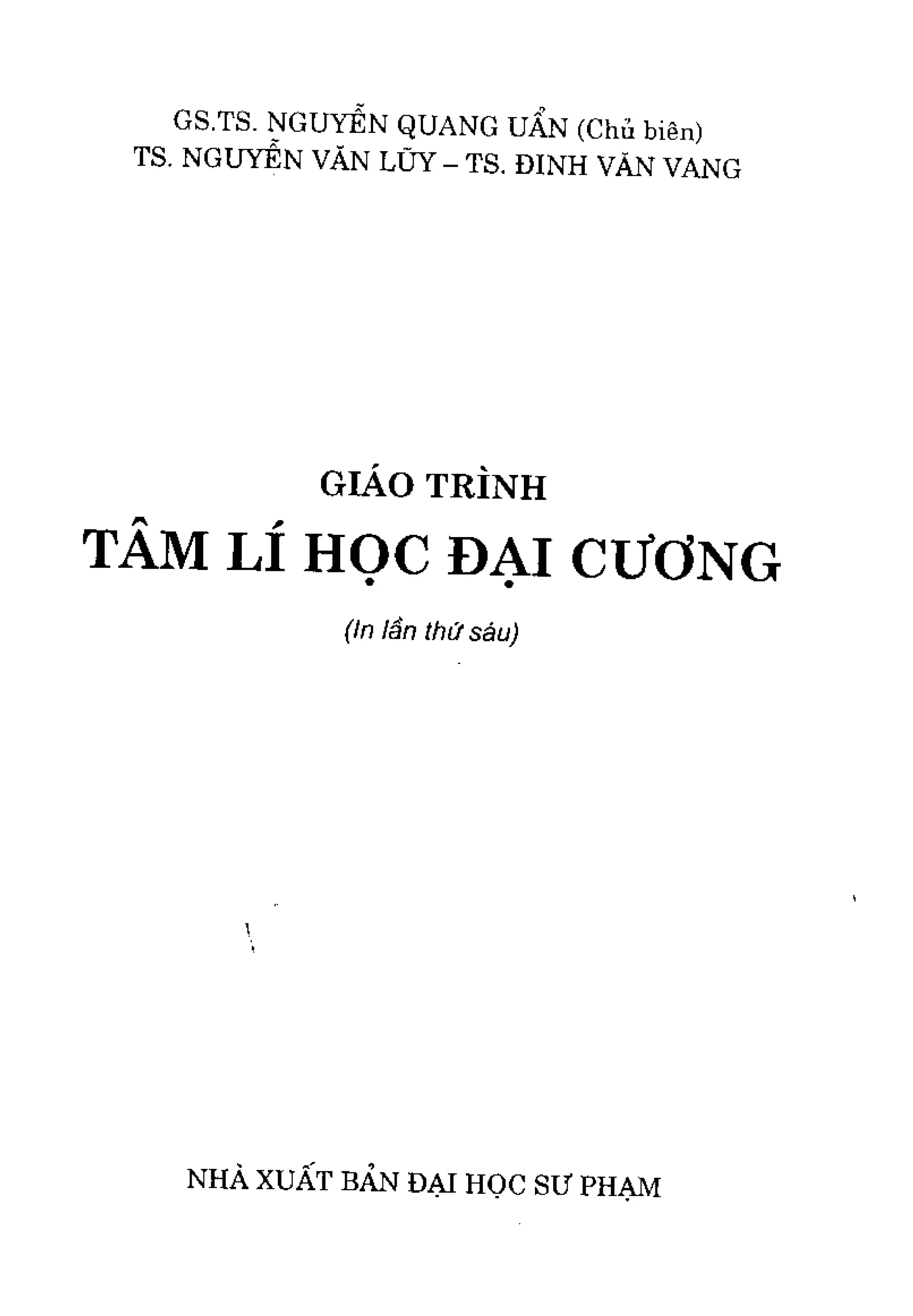 Giao trinh tam ly hoc dai cuong | PDF