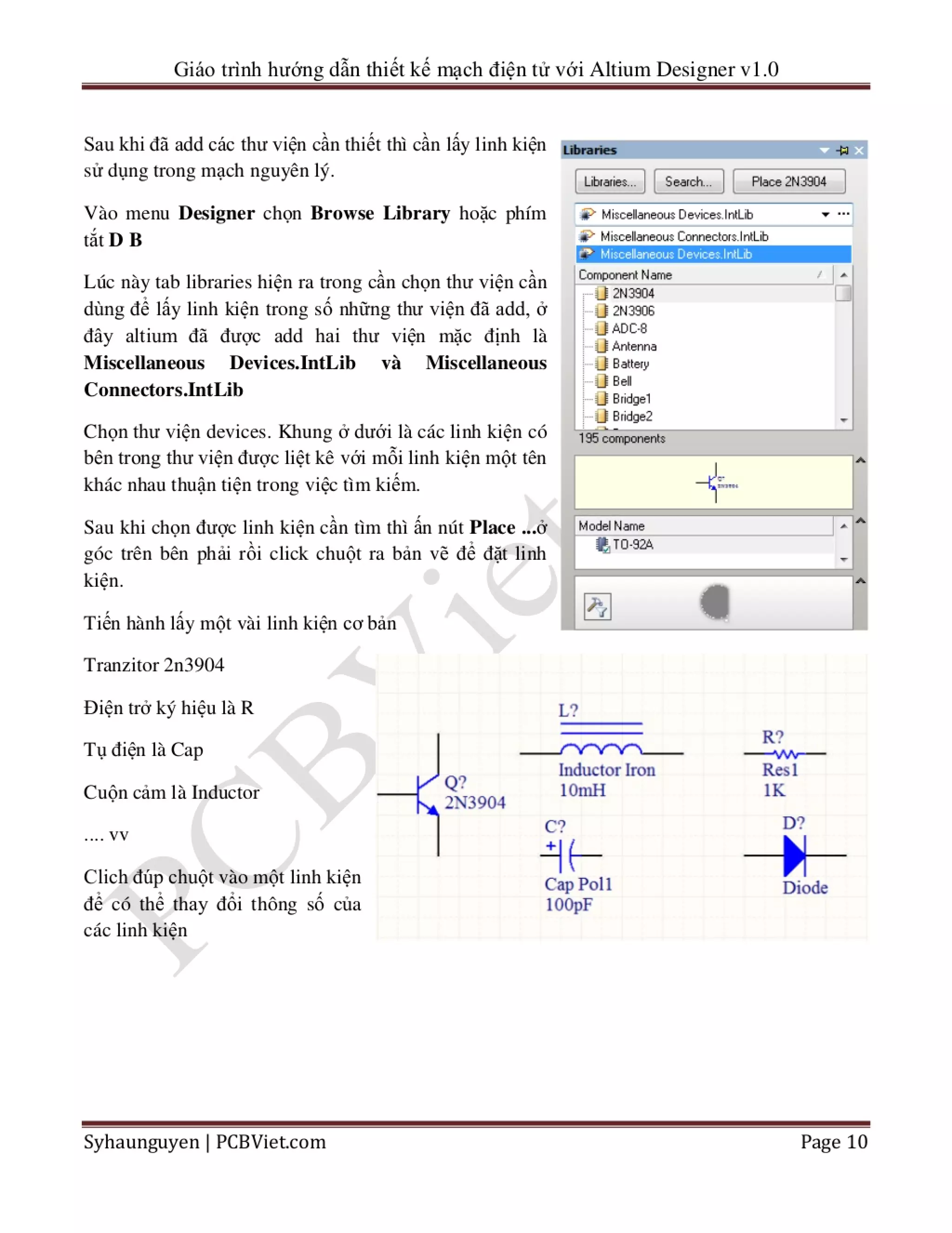 Giao trinh thiet ke mach dien tu voi altium designer v1.0[syhau nguyen pcb viet] (1) | PDF