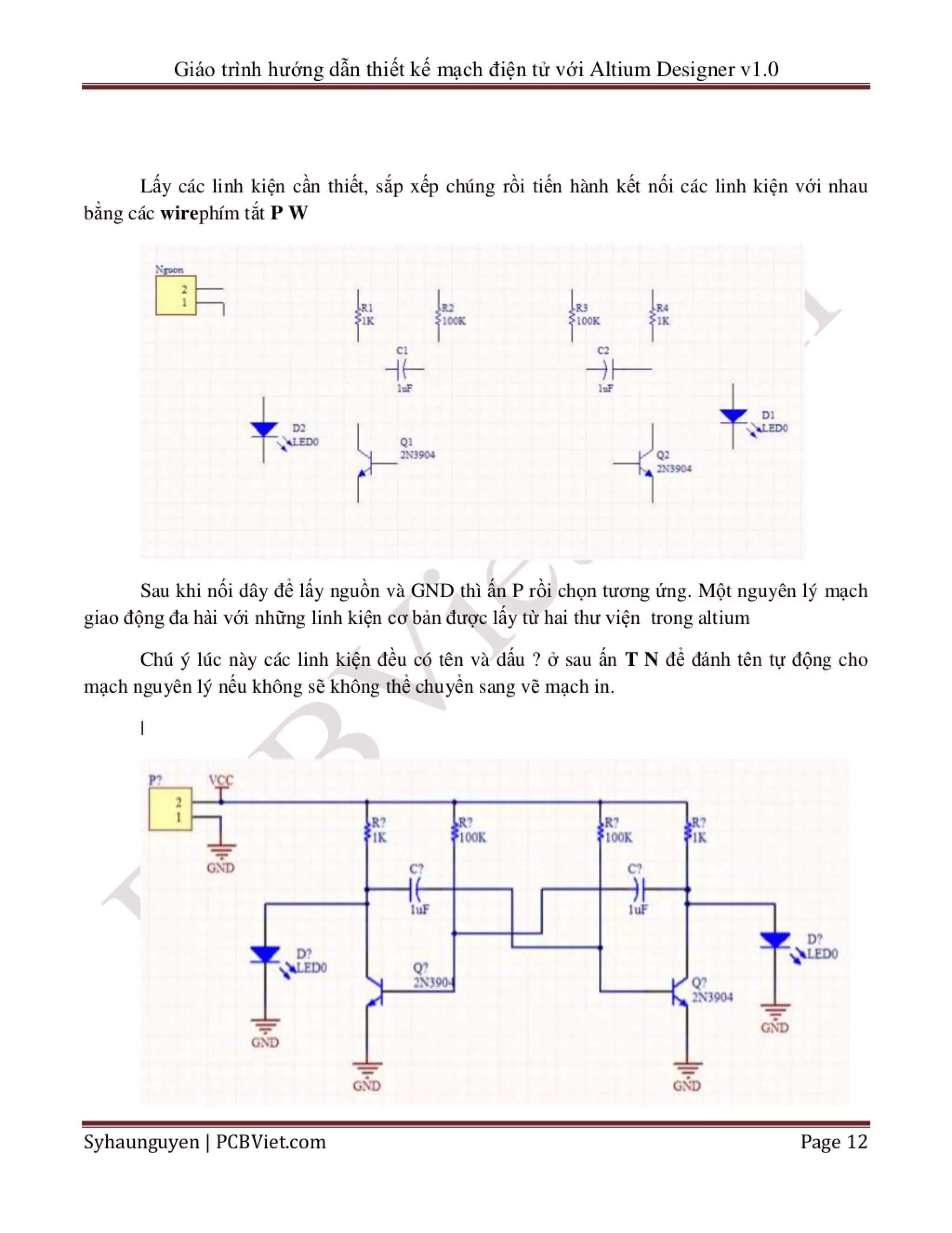 Giao trinh thiet ke mach dien tu voi altium designer v1.0[syhau nguyen pcb viet] (1) | PDF