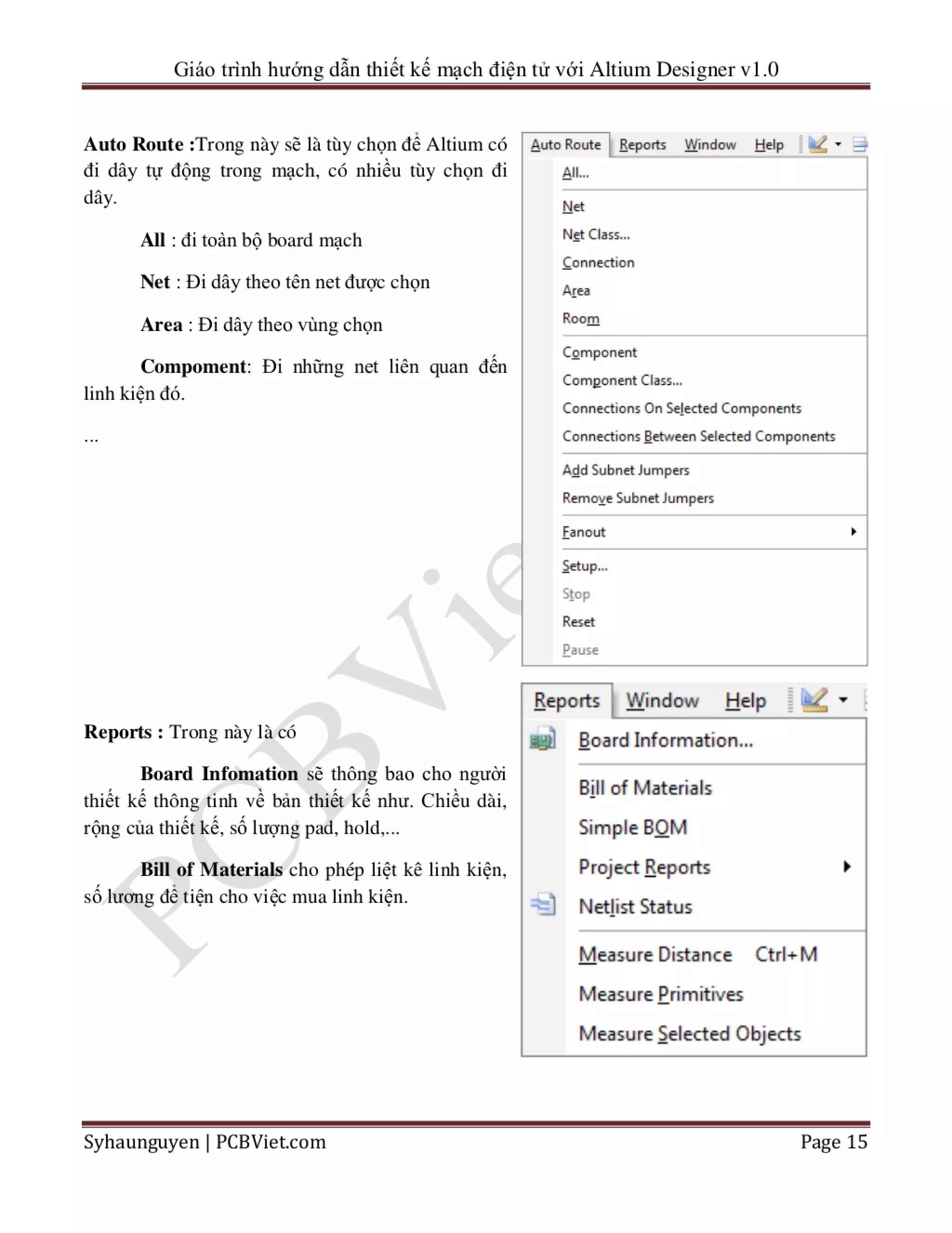Giao trinh thiet ke mach dien tu voi altium designer v1.0[syhau nguyen pcb viet] (1) | PDF