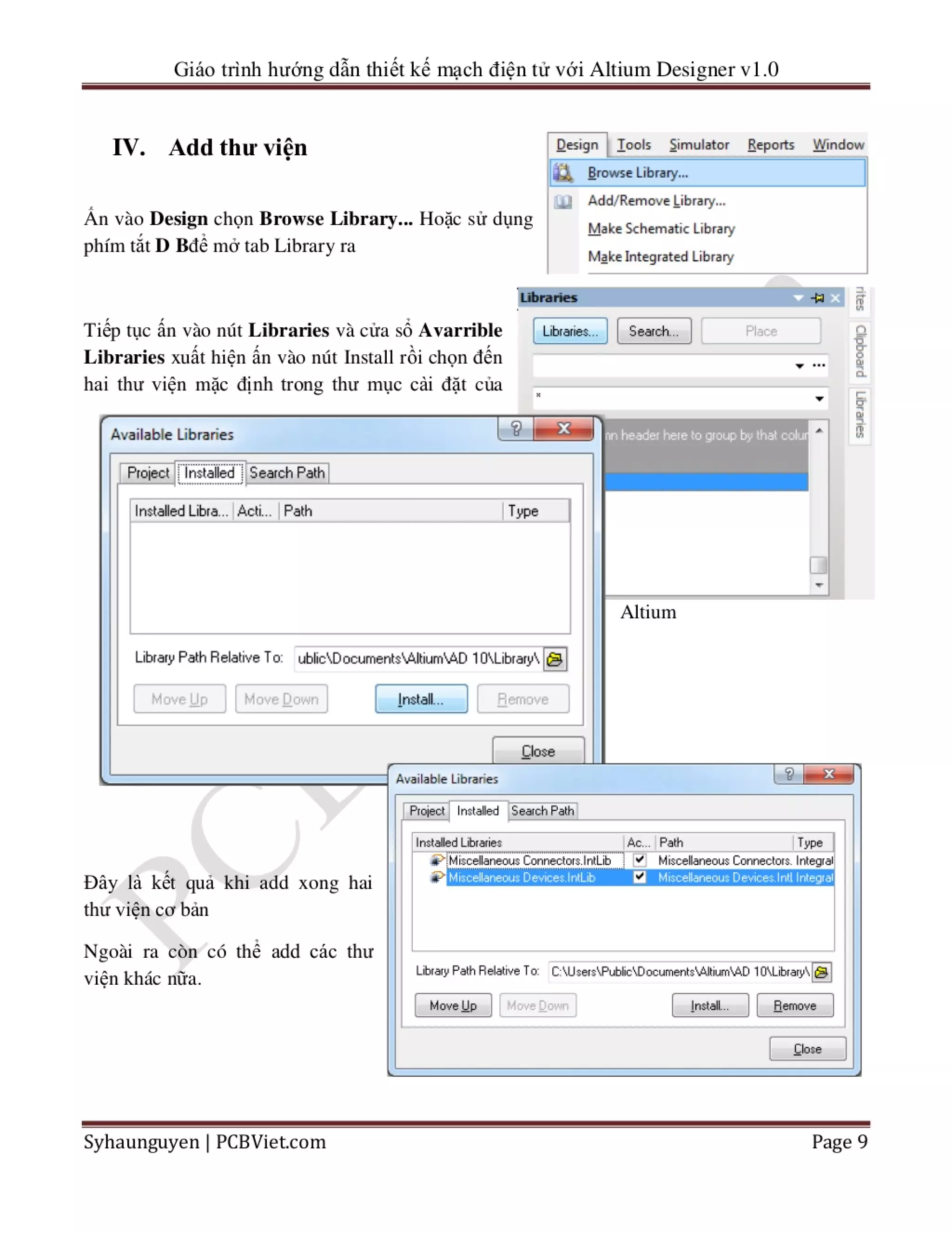 Giao trinh thiet ke mach dien tu voi altium designer v1.0[syhau nguyen ...