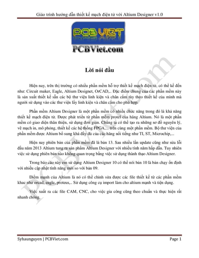 Giao trinh thiet ke mach dien tu voi altium designer v1.0[syhau nguyen ...