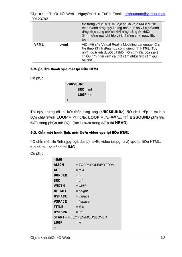 Giao Trinh Thiet Ke Web | PDF