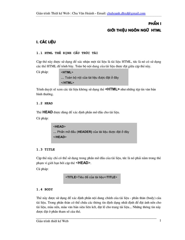 Giáo trình thiết kế web | PDF