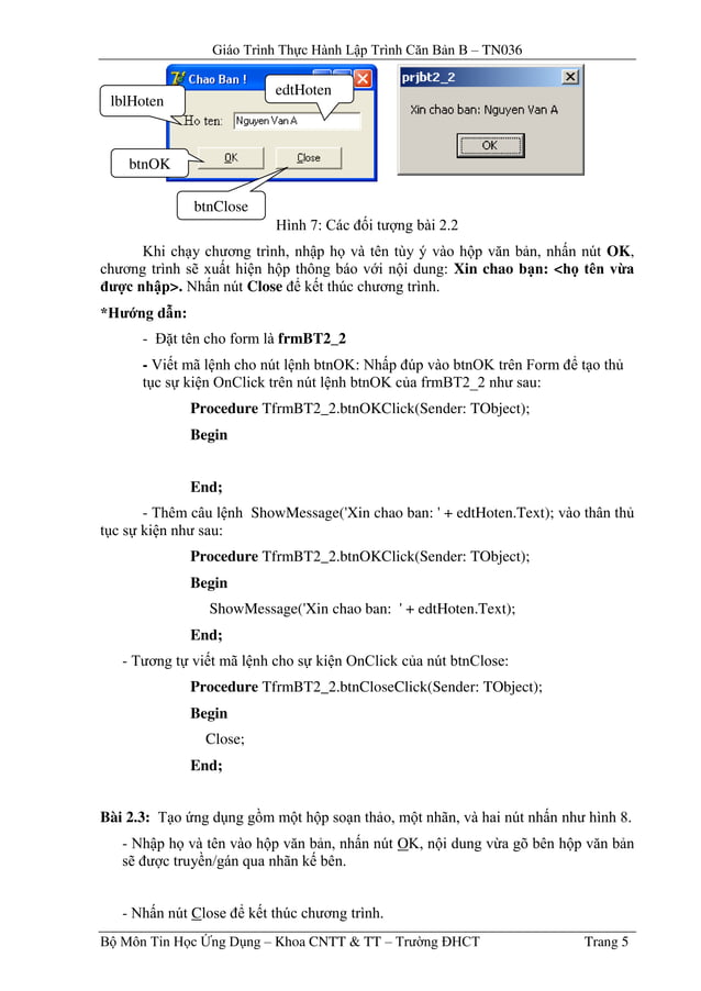 Giao trinh thuc hanh - Delphi 7 | PDF
