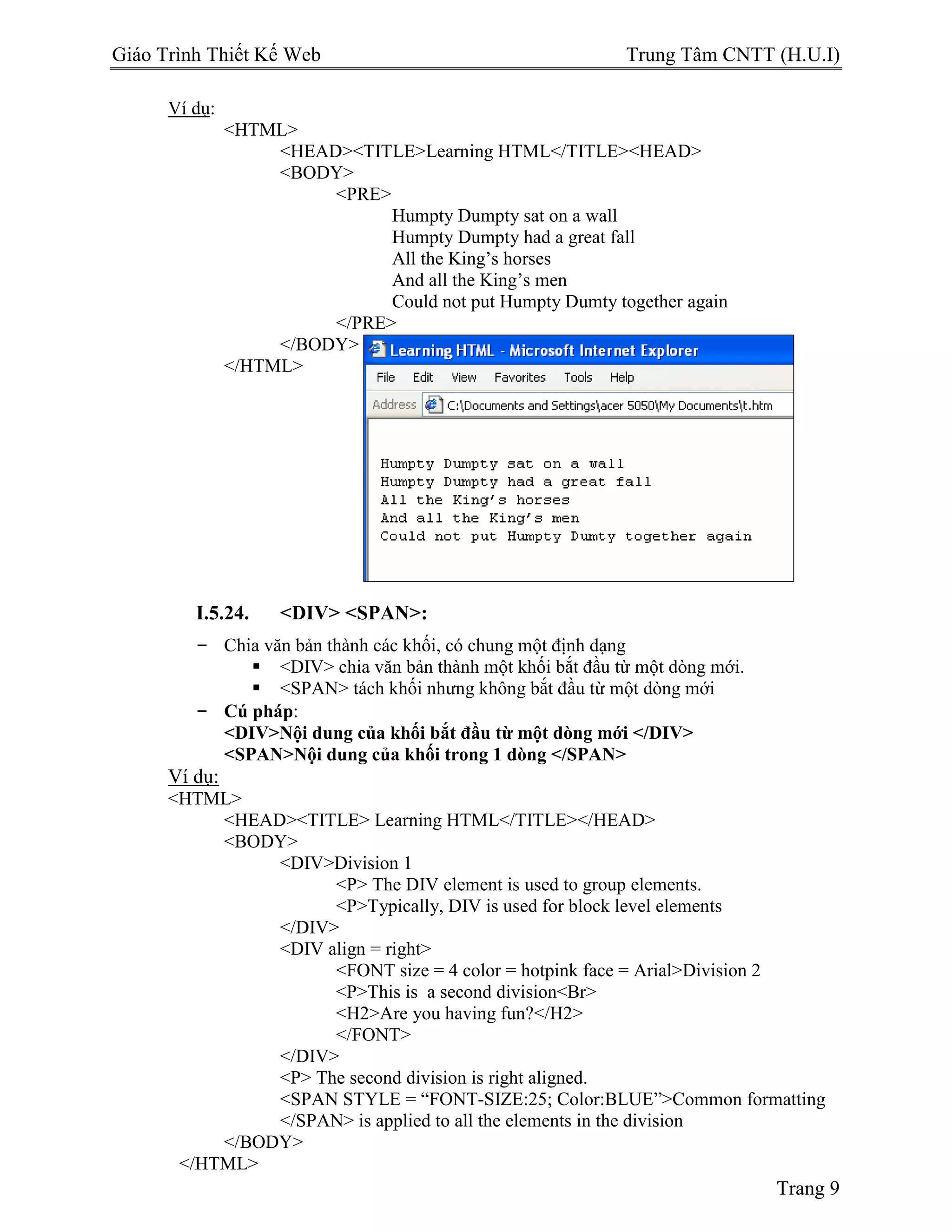 Giao trinh thiet ke web 1 | PDF