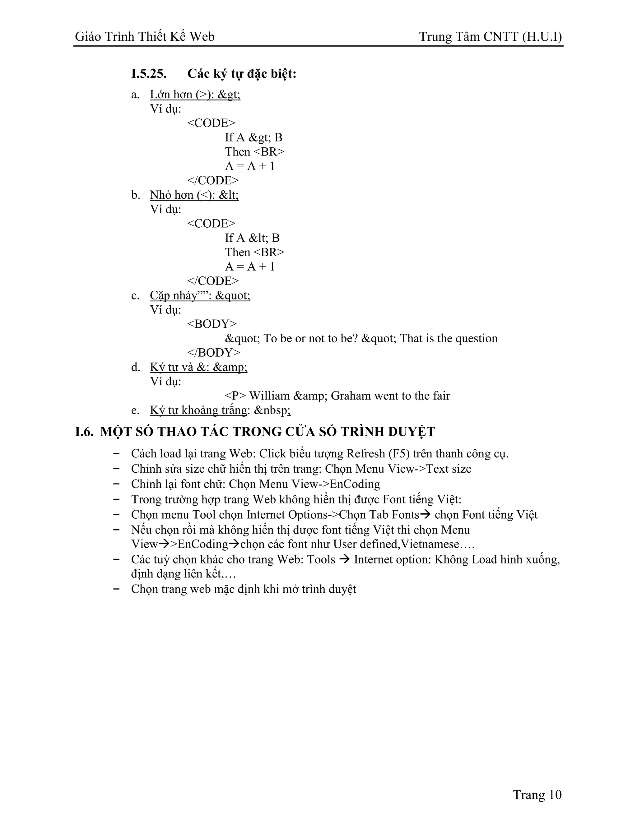 Giao trinh thiet ke web 1 | PDF