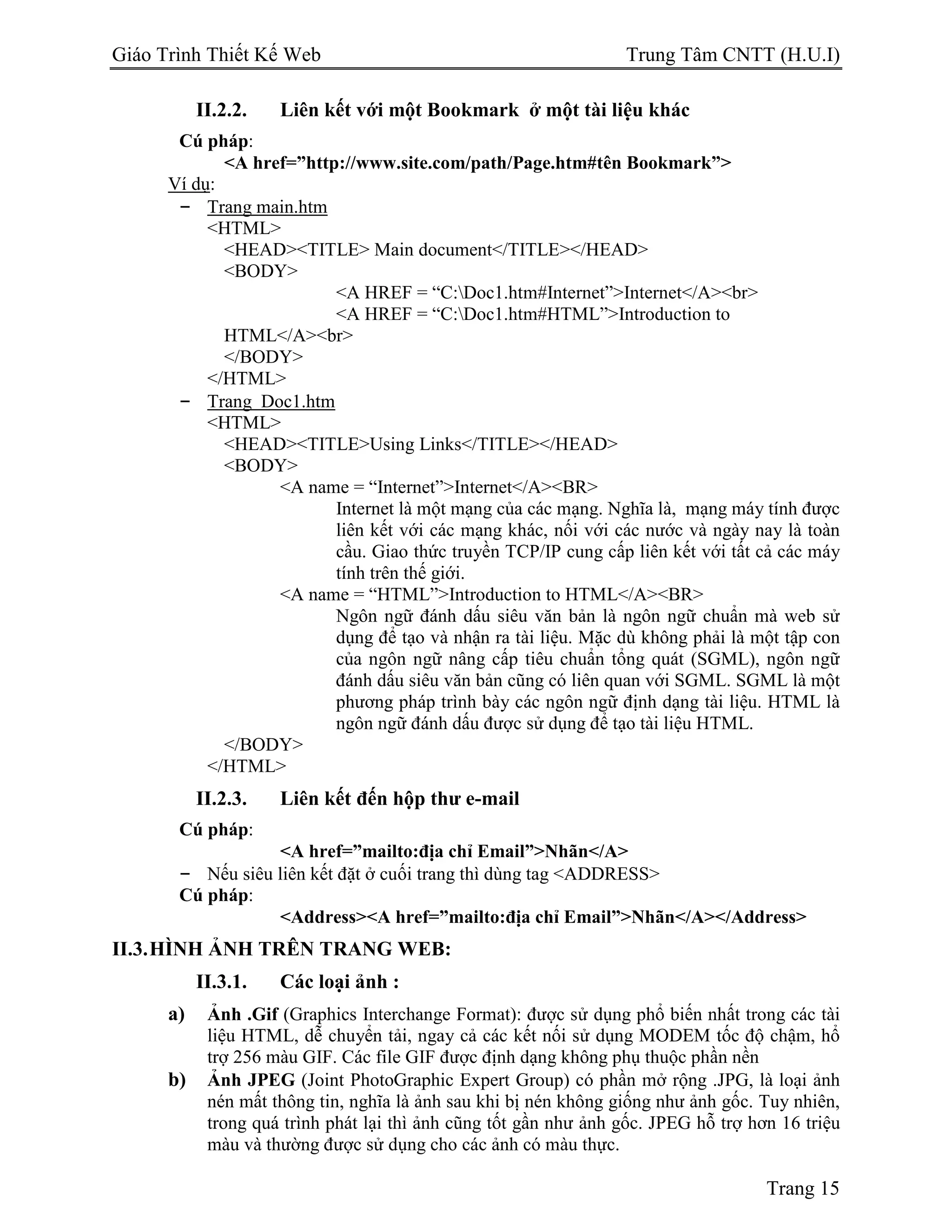 Giao trinh thiet ke web 1 | PDF