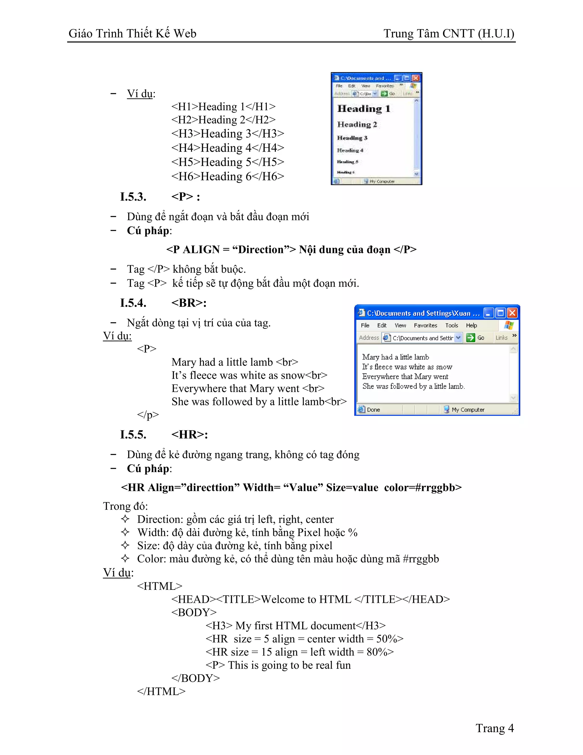 Giao trinh thiet ke web 1 | PDF