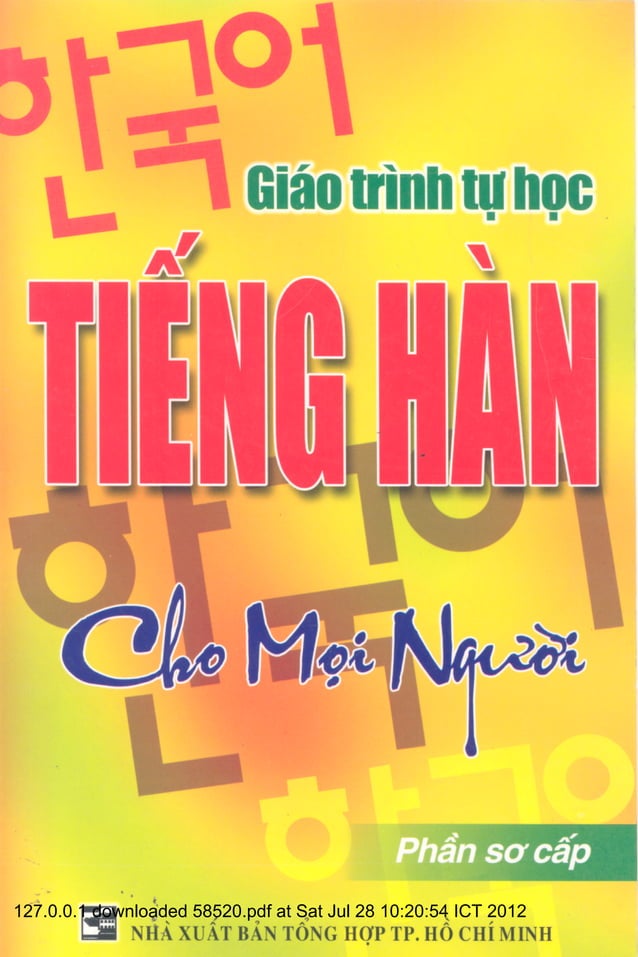 Giao trinh tu hoc tieng han cho moi nguoi phan so cap - le hoang phuong & nhom cong tac | PDF