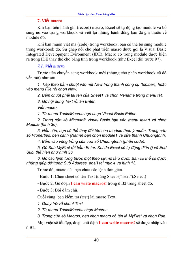 Giao trinh vba gxd | PDF