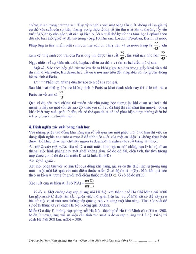 Giao trinh xac suat thong ke hn1 | PDF